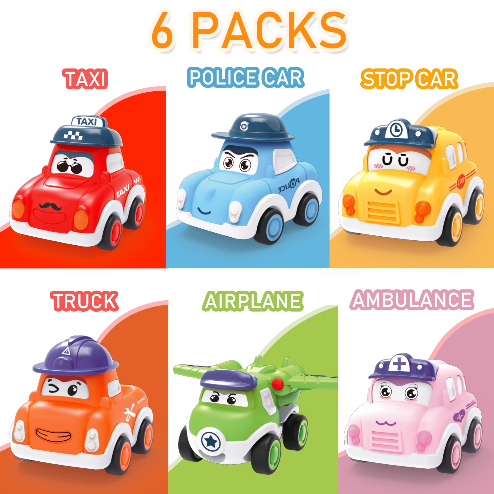 ZMZS Baby Toy Cars for 1 Year Old,Toddler Push and Go Toy Vehicle for 6 to 12 Months,Infant Rattle & Roll Toy Trucks,Preschool Learning Gift for 2 3 Years Old Boys Girls