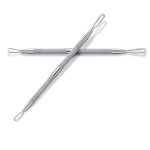 professional blackhead remover blemish extractor tool - pimple comedone removal 2-in-1 stainless steel pimple popper(2pcs)