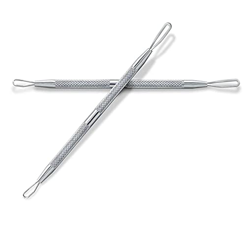 Professional Blackhead Remover Blemish Extractor Tool - Pimple Comedone Removal 2-in-1 Stainless Steel Pimple Popper(2pcs)