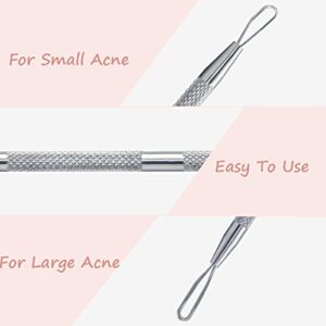 Professional Blackhead Remover Blemish Extractor Tool - Pimple Comedone Removal 2-in-1 Stainless Steel Pimple Popper(2pcs)