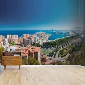 kanworse malaga spain cityscape view of malaga plaza de toros de ronda canvas print wallpaper wall mural self adhesive peel & stick wallpaper home craft wall decal wall poster sticker for living room