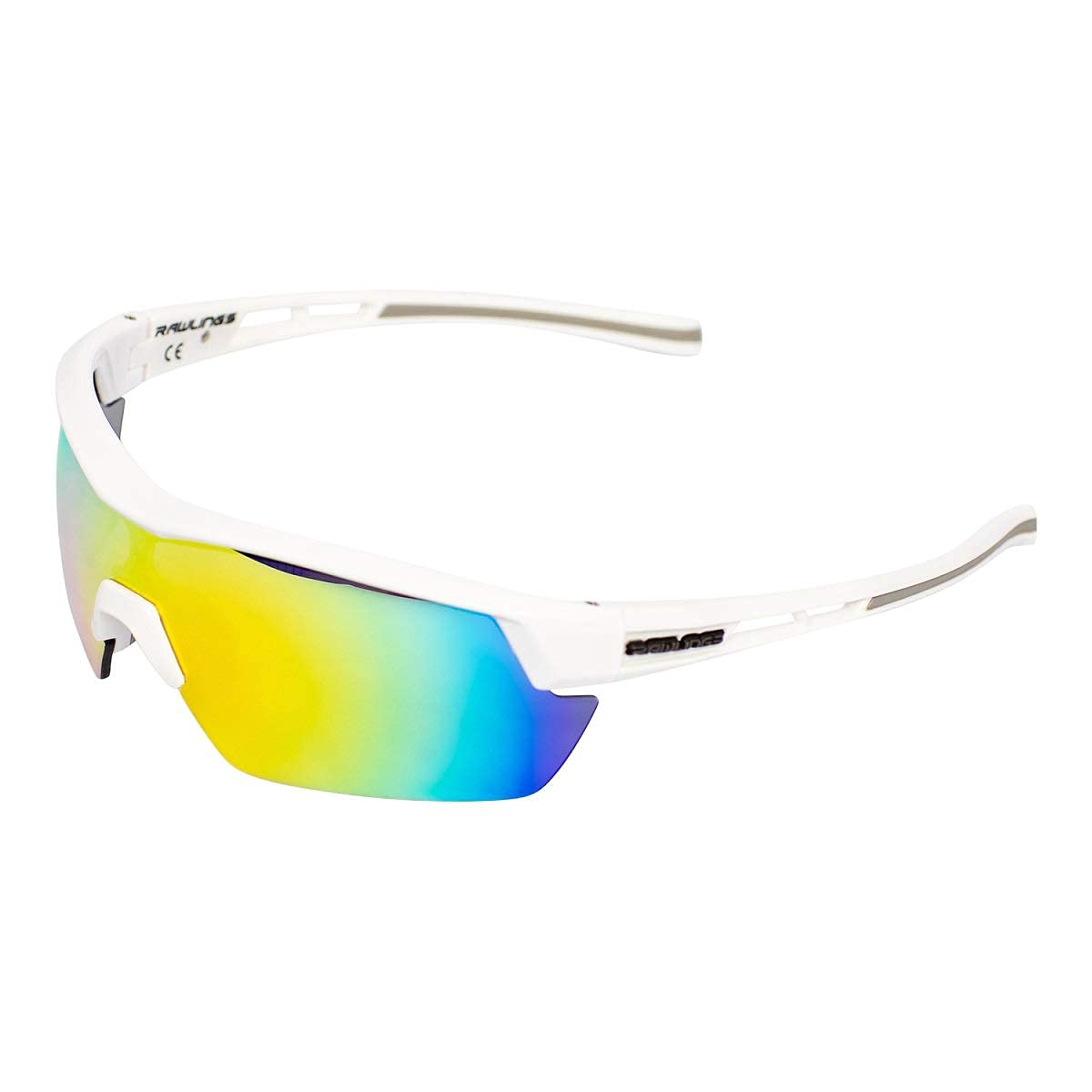 Rawlings 134 Kids Sunglasses for Baseball and Youth Softball Sunglasses - 100% UV Lightweight Poly Lens with Stylish Shield Lenses(White/Orange)