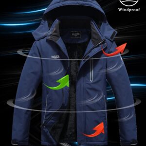 DLGJPA Men's Mountain Waterproof Ski Jacket Hooded Windbreakers Windproof Raincoat Winter Warm Snow Coat