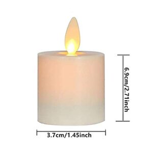 LED Moving Wick Candles with Timer, Battery Operated Flameless Electric Romantic Candles with Flickering Warm White Light, Flameless Fake Candles with Holders for Home Fireplace Christmas or Halloween