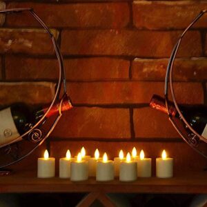 LED Moving Wick Candles with Timer, Battery Operated Flameless Electric Romantic Candles with Flickering Warm White Light, Flameless Fake Candles with Holders for Home Fireplace Christmas or Halloween