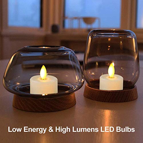 LED Moving Wick Candles with Timer, Battery Operated Flameless Electric Romantic Candles with Flickering Warm White Light, Flameless Fake Candles with Holders for Home Fireplace Christmas or Halloween