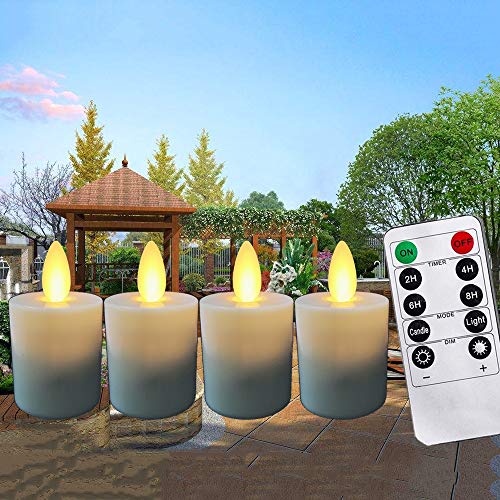 LED Moving Wick Candles with Timer, Battery Operated Flameless Electric Romantic Candles with Flickering Warm White Light, Flameless Fake Candles with Holders for Home Fireplace Christmas or Halloween