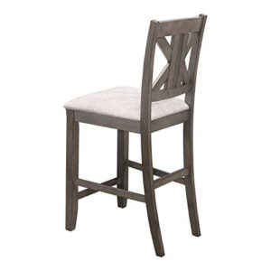 coaster home furnishings athens upholstered seat (set of 2) counter height stool, light tan and barn grey (109859)