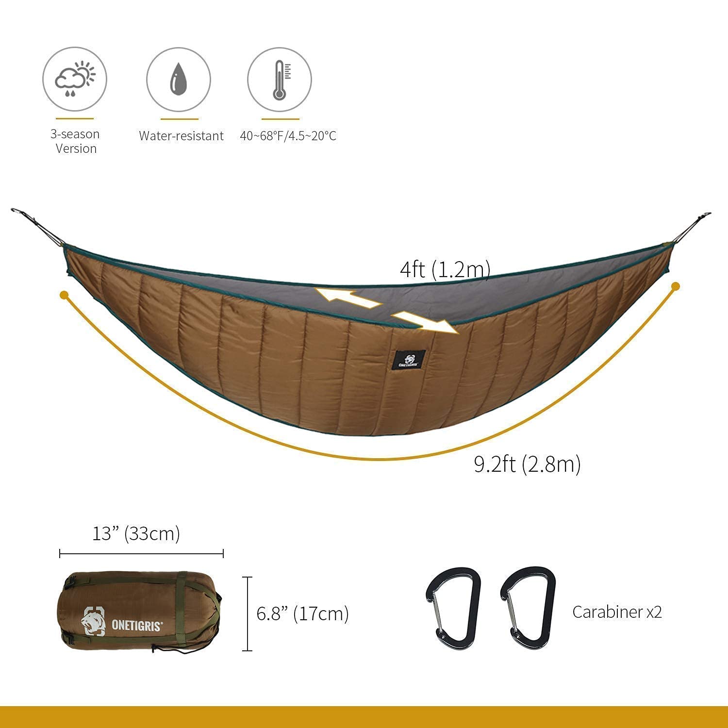 OneTigris Hideout Hammock Underquilt + KOMPOUND Camping Hammock