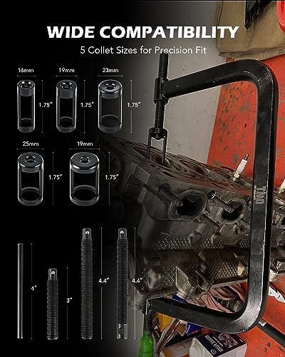 Orion Motor Tech Valve Spring Compressor | 10 Piece Spring Clamp Tool Kit with C Clamp, Collet Pusher Adapters, Extension Rods, and Lever for Car, Motorcycle, ATV, and Small Engine Repairs