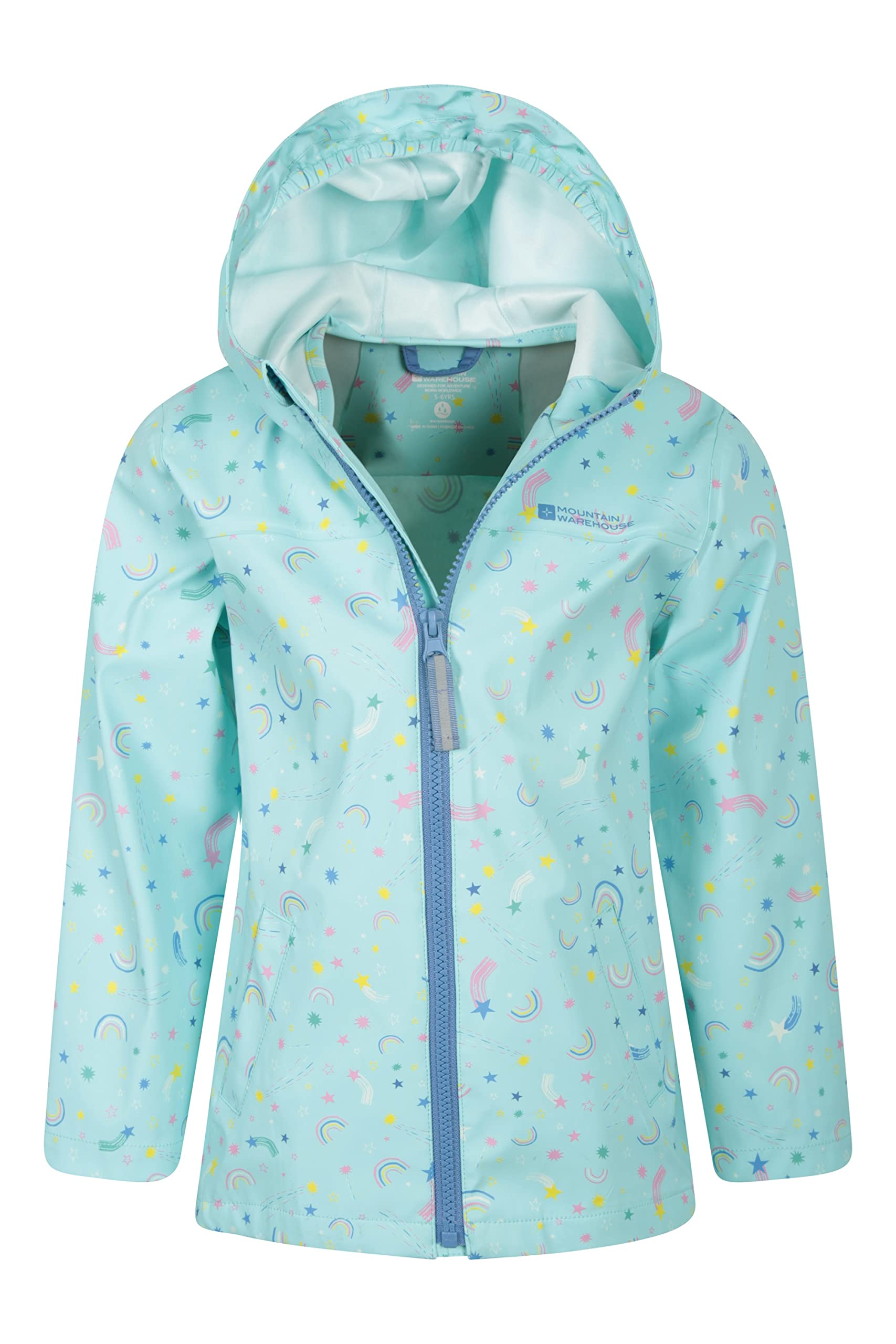 Mountain Warehouse Kids Raindrop Waterproof Rain Jacket & Pants Set Teal 3T-4T