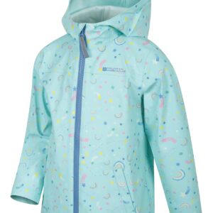 Mountain Warehouse Kids Raindrop Waterproof Rain Jacket & Pants Set Teal 3T-4T