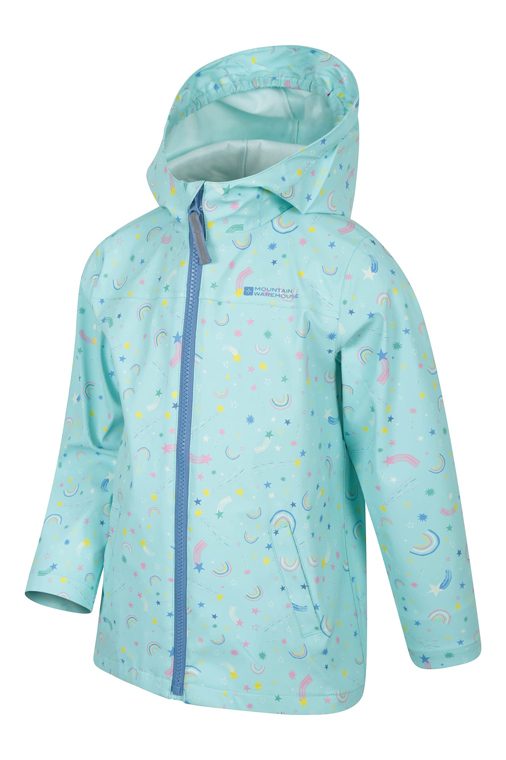 Mountain Warehouse Kids Raindrop Waterproof Rain Jacket & Pants Set Teal 3T-4T