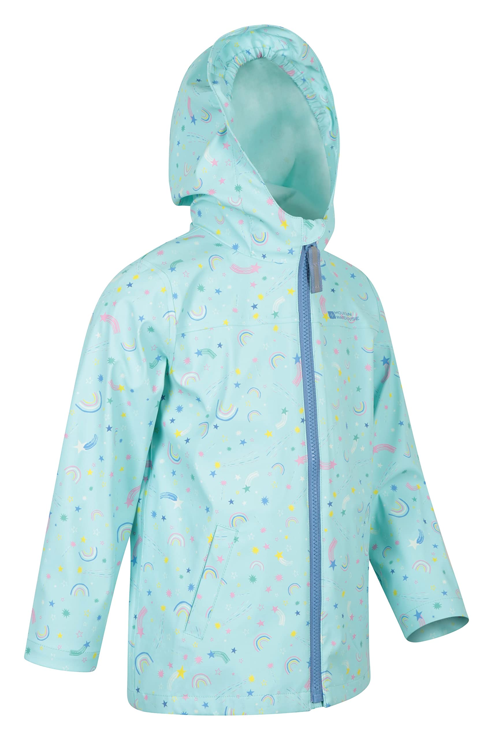 Mountain Warehouse Kids Raindrop Waterproof Rain Jacket & Pants Set Teal 3T-4T