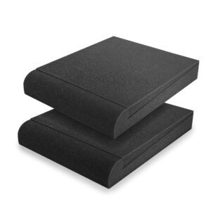 2 pack acoustic isolation pads, 13"x10"x2" studio monitor speaker isolation foam pads, pair of two high density studio monitor isolation pads, suitable for 6.5" - 8" inch speakers