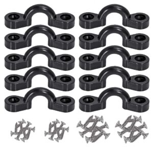 kayak pad eye deck loops tie down with screws for kayak rigging boat(10pcs,black)