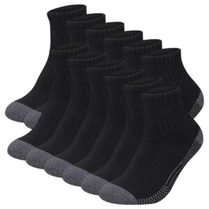 coovan men's athletic ankle socks 12 pack mens cushion comfort casual running sock size 10-13