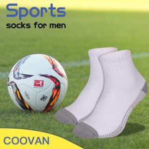 COOVAN Men's Athletic Ankle Socks 12 Pack Mens Cushion Comfort Casual Running Sock Size 10-13