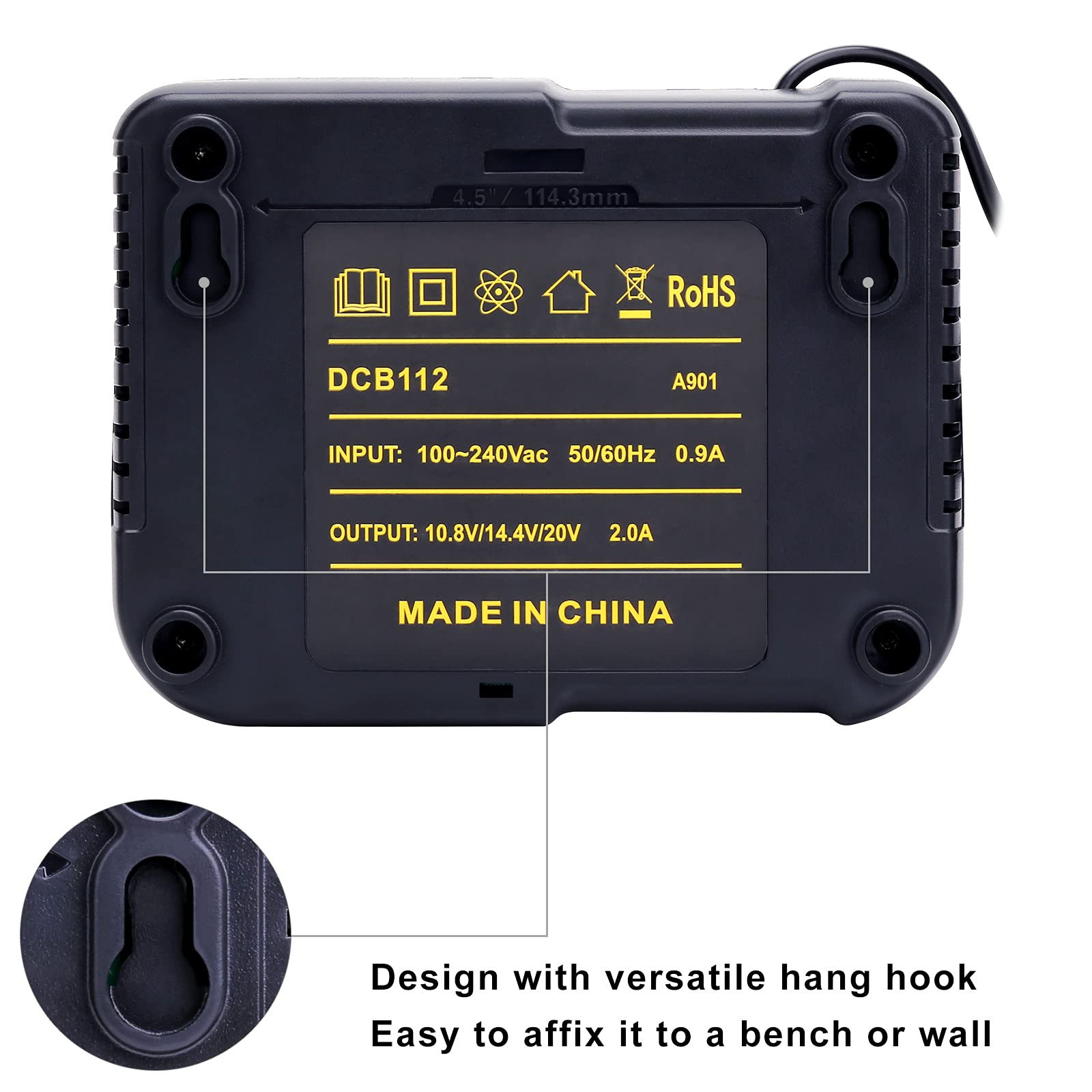 Yongcell 12V-20V and 60V MAX Battery Charger Replacement for Charger DCB112 DCB115 DCB118 DCB107 Compatible with 20V 60V MAX Lithium Battery DCB206 DCB120