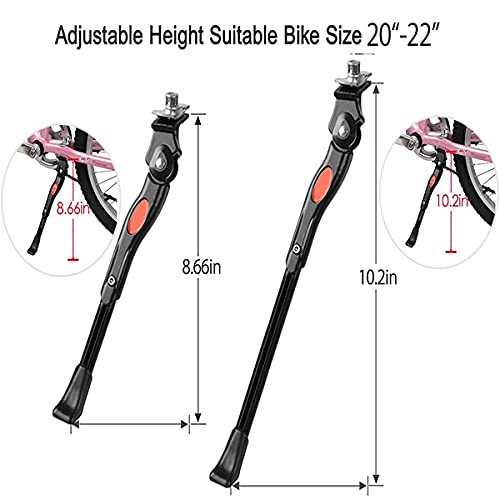 SEISSO Bike Bicycle Kickstands Adjustable Center Bicycle Stand Kickstand Center Mount for 20 22 Inch Bicycles Kickstands for 20-22 Inch Mountain Bike/Road Bike/Adult Bike/Sports Bike Aluminum Alloy