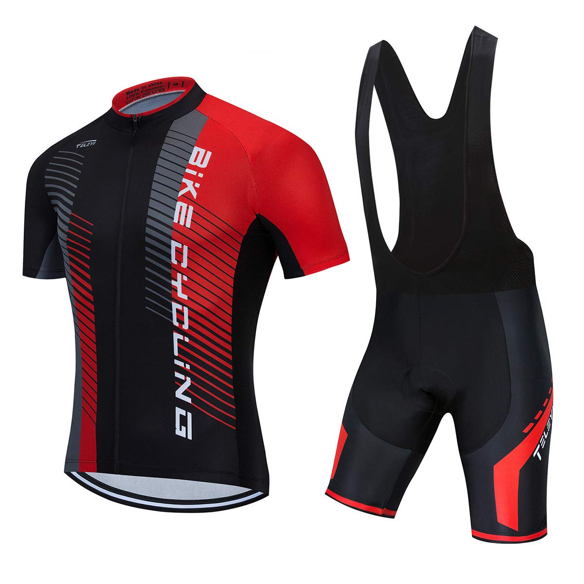 Men's Cycling Jersey Set, Summer Boys Bib Shorts Suits Mountain Bike Cycling Clothing Set Biking Riding Jerseys Breathable