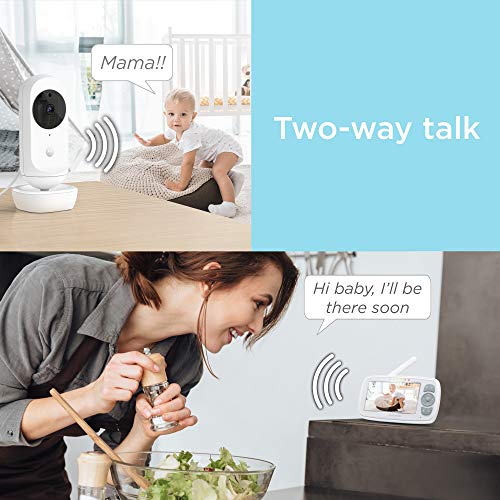 Motorola EASE34 Video Baby Monitor - 4.3-Inch Color Display Parent Unit, 2-Way Talk Audio, 5 Lullabies -Infrared Night Vision, Room Temperature Monitoring, Digital Zoom, 1000ft Long Range