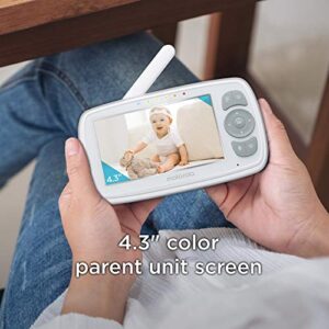 Motorola EASE34 Video Baby Monitor - 4.3-Inch Color Display Parent Unit, 2-Way Talk Audio, 5 Lullabies -Infrared Night Vision, Room Temperature Monitoring, Digital Zoom, 1000ft Long Range