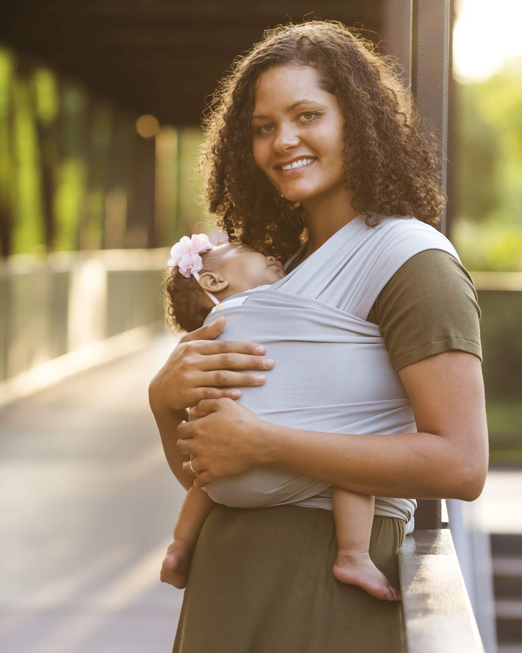 Everyday Wrap Baby Carrier by Beachfront Baby, Boardwalk Gray, one Size, Made with Repreve (Recycled Water Bottles), Water-Friendly, Moisture-Wicking