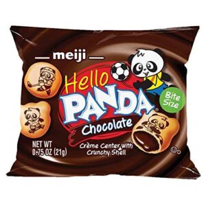 Meiji Hello Panda Cookies, Chocolate Crème Filled - 6 oz, Pack of 8, 64 Bags Total - Bite Sized Cookies with Fun Panda Sports