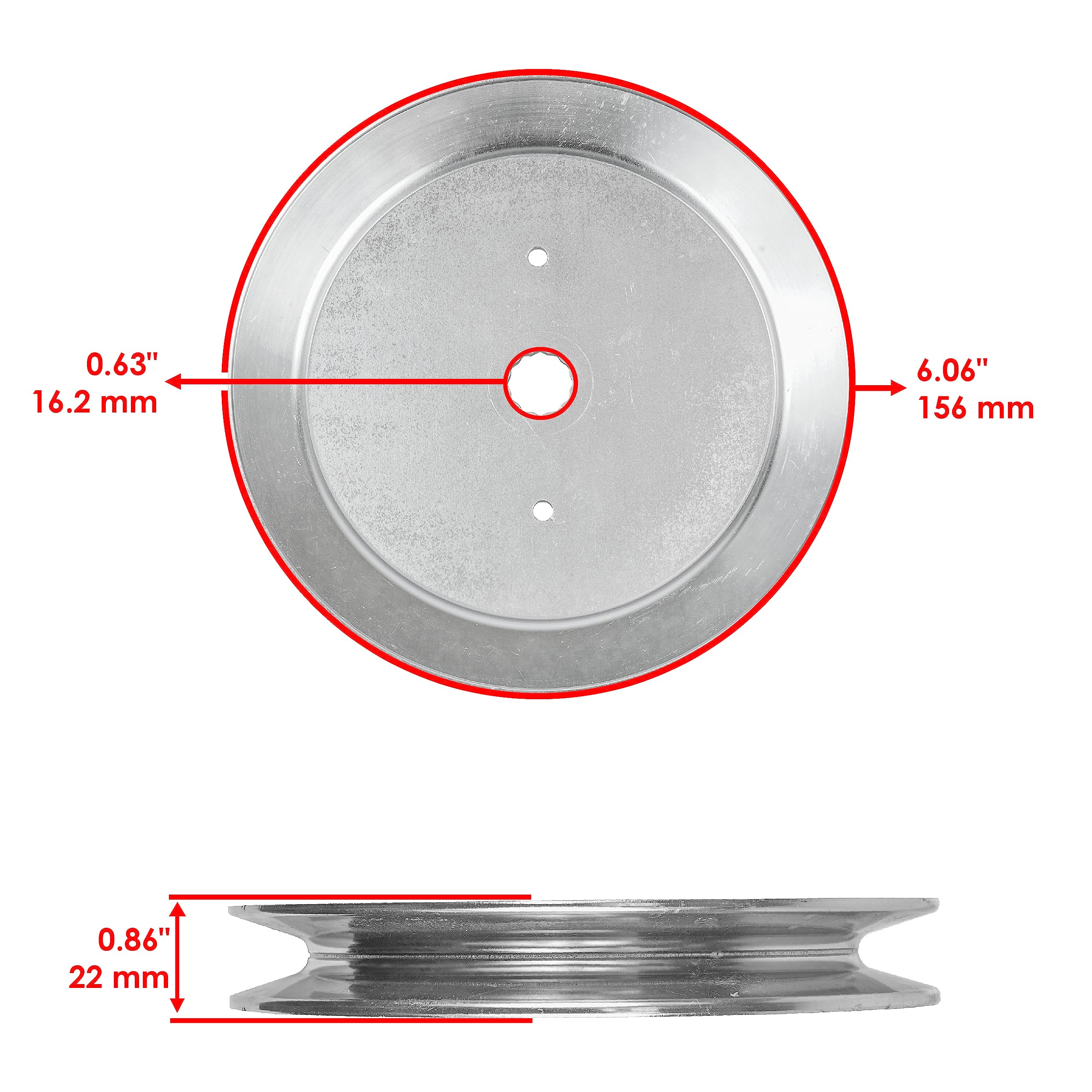 Caltric Spindle Pulley Compatible with Husqvarna 61" Deck Zero-Turn Mowers MZ 61 / MZ 6125 / MZ 6125 C/MZ 6128 / MZ 6128 BF/MZT 61 / MZT 61 BF/EZ 5224 / EZ 6124 / FD61M / 539113300