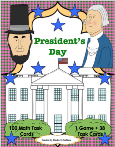 presidents day math 138 task cards common core and game!