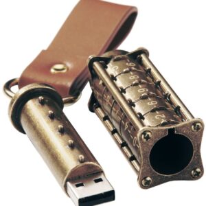 Cryptex USB Flash Drive, Antique Gold, 64 GB