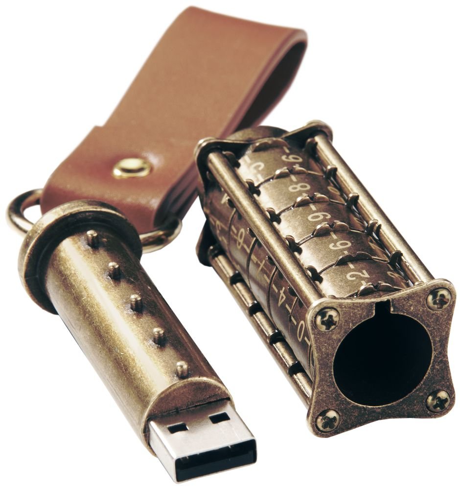 Cryptex USB Flash Drive, Antique Gold, 64 GB