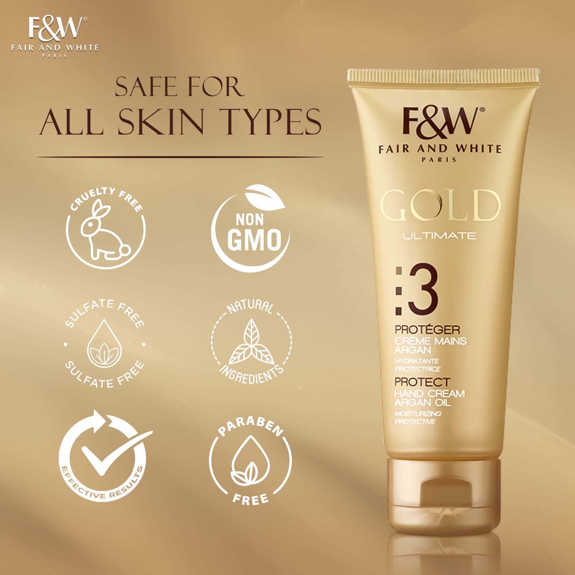 FAIR & WHITE Gold Cream 4.4 Fl oz / 125 ml, Formulated to Remove Stretch Marks with Shea Butter and Glycerin