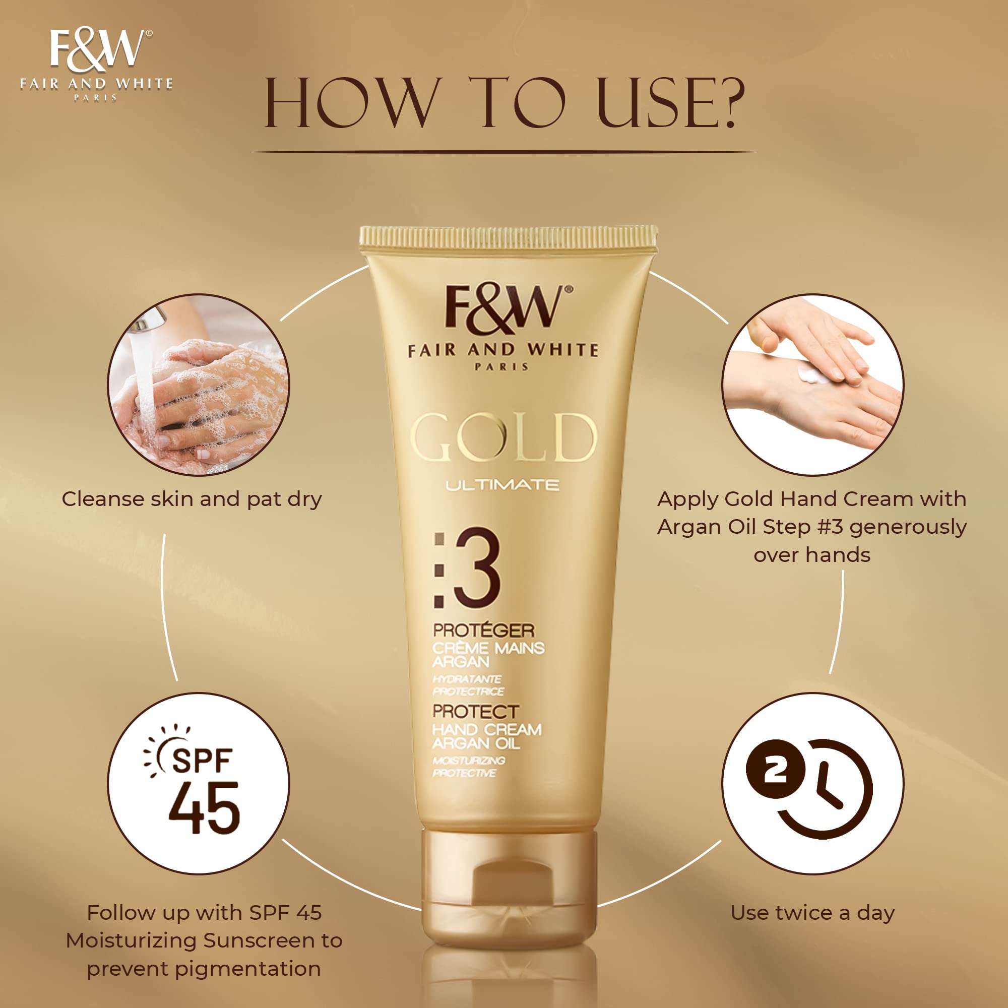 FAIR & WHITE Gold Cream 4.4 Fl oz / 125 ml, Formulated to Remove Stretch Marks with Shea Butter and Glycerin