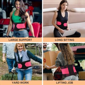 T TIMTAKBO 2.0 Version Lower Back Brace for Pain Relief, Back Brace for Lifting at Work, Back Brace for Herniated Disc and Sciatica, Back Support Belt for Women (Red, S/M Fits 26"-32" Belly Waist)