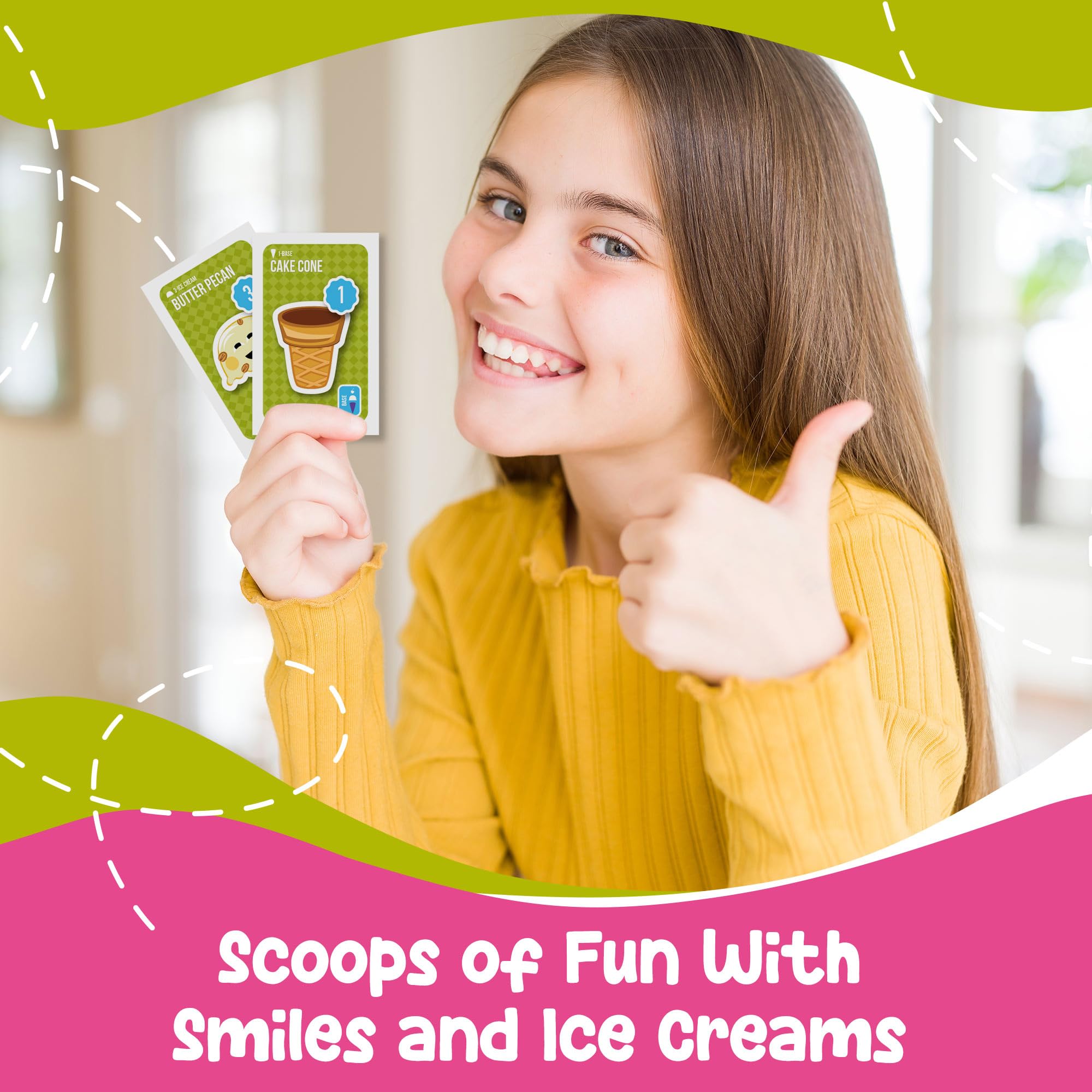 Stack The Scoops Ice Cream Card Game - Irresistible Kids Card Games - Color Matching Games - Fun Family Games to Practice Addition and Multiplication - Travel Card Games