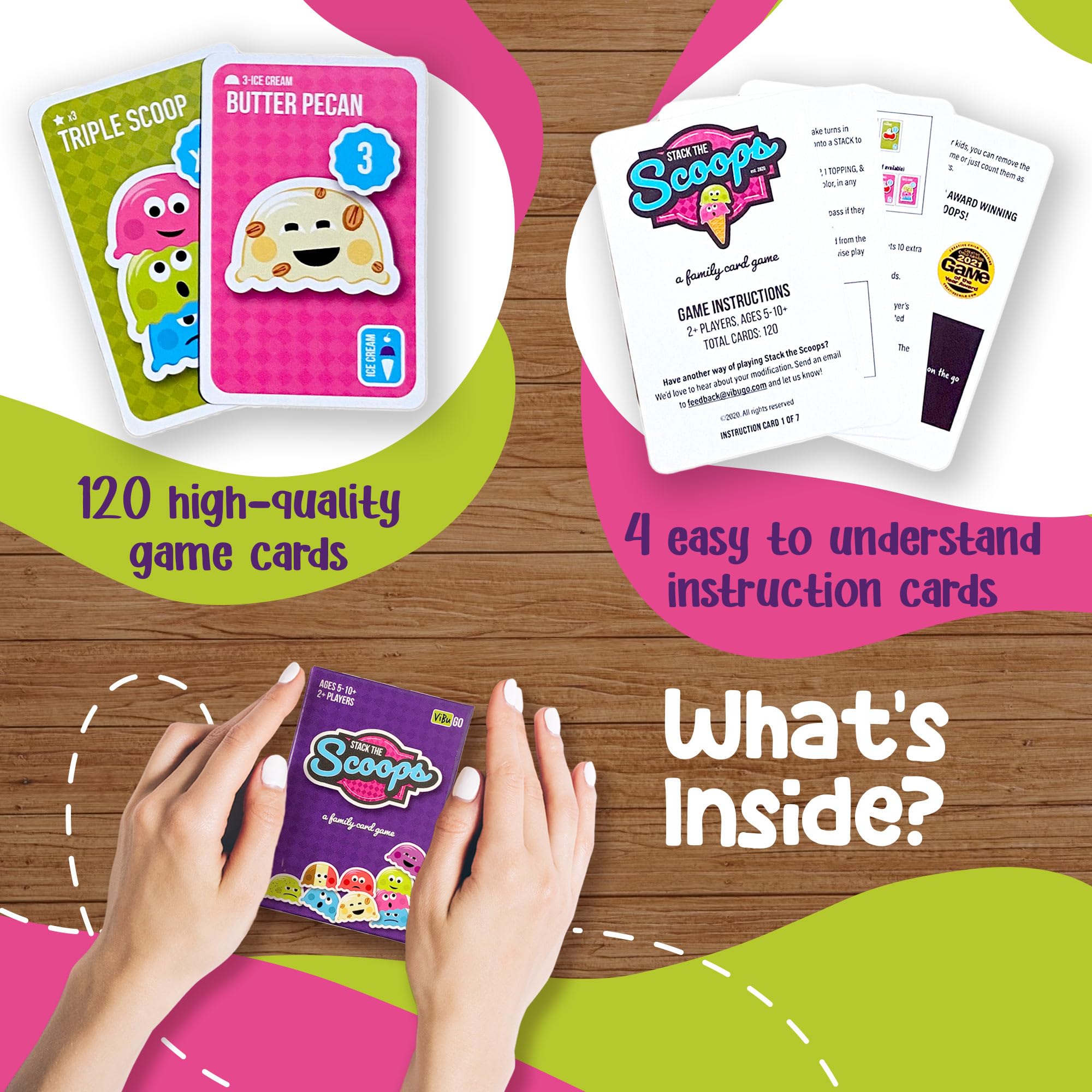 Stack The Scoops Ice Cream Card Game - Irresistible Kids Card Games - Color Matching Games - Fun Family Games to Practice Addition and Multiplication - Travel Card Games