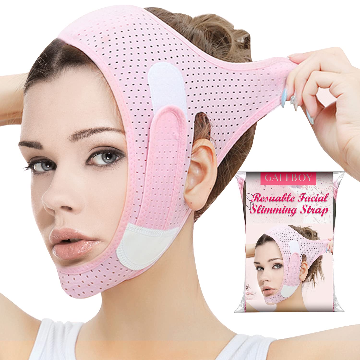 Double Chin Reducer Double Chin Eliminator V Line Lifting Mask Chin Strap for Double Chin for Women Double Chin Strap Face Slimming V Shaped Belt Reusable Facial Slimmer Shaper For Women and Men