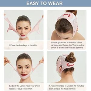 Double Chin Reducer Double Chin Eliminator V Line Lifting Mask Chin Strap for Double Chin for Women Double Chin Strap Face Slimming V Shaped Belt Reusable Facial Slimmer Shaper For Women and Men