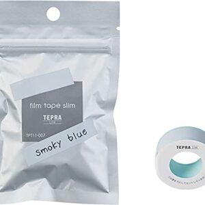 KING JIM TEPRA Lite Film Tape Slim Clear Series, Thermal Synthetic Paper, Width 0.43" Length 13.1 from (Smoky Blue)