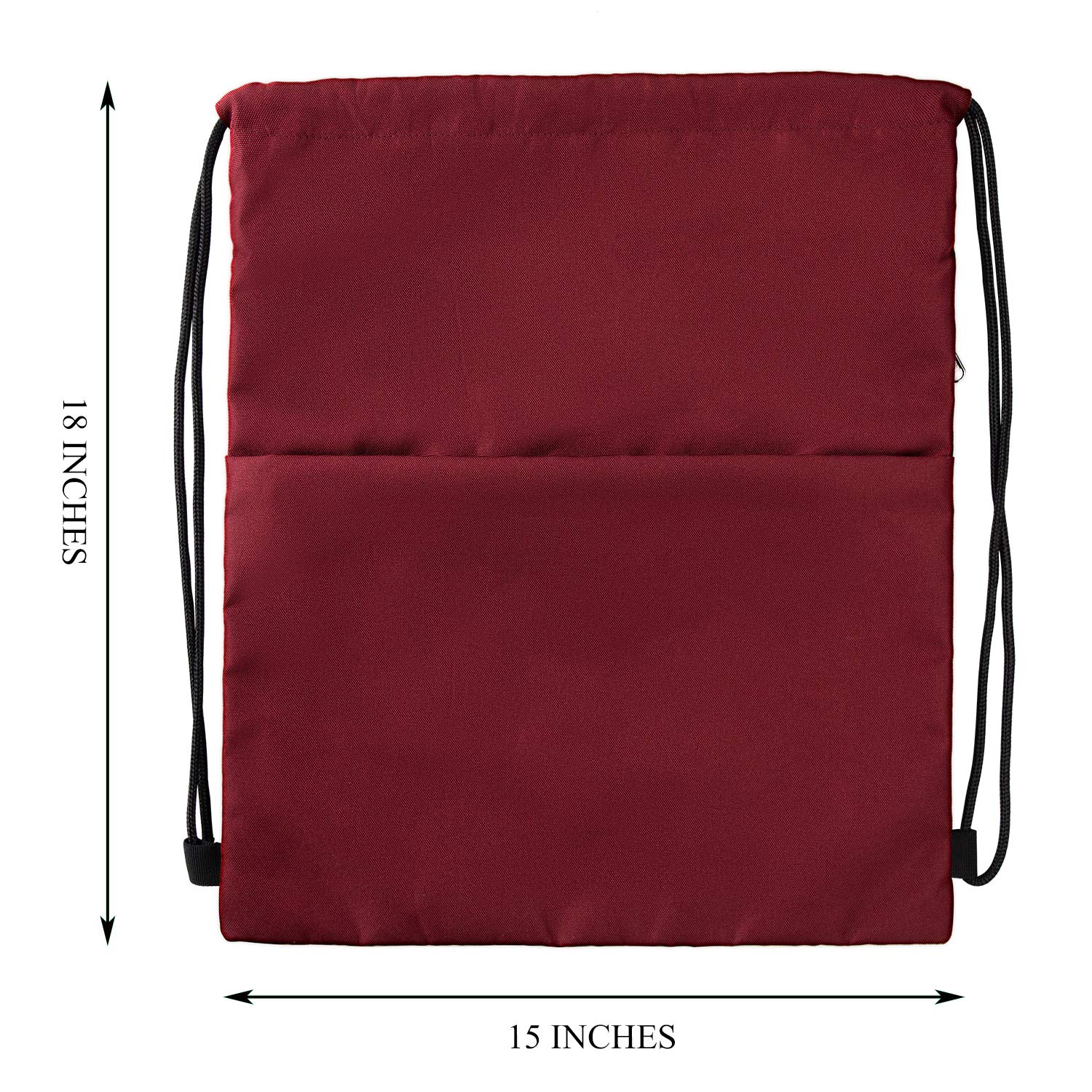 Vorspack Drawstring Backpack Water Resistant String Bag Sports Sackpack Gym Sack with Side Pocket for Men Women - Maroon