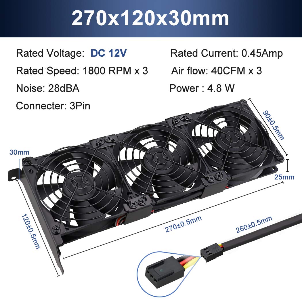 Wathai GPU Cooler Fan 90mm 92mm x 2 Brushless Cooling Fans for VGA Graphic Card Video Card Pcl Slot