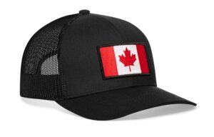 haka canada hat – canadian flag trucker hat baseball cap snapback golf hat (black)