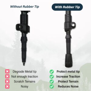 TREKOLOGY 2 pc Trekking Hiking Poles / 6 pc Replacement Rubber Tips-Collapsible Trekking Poles Nordic Hiking Pole Cork Grip. Lightweight Aluminum 7075,Adjustable Quick Flip-Lock, Folding Walking Stick