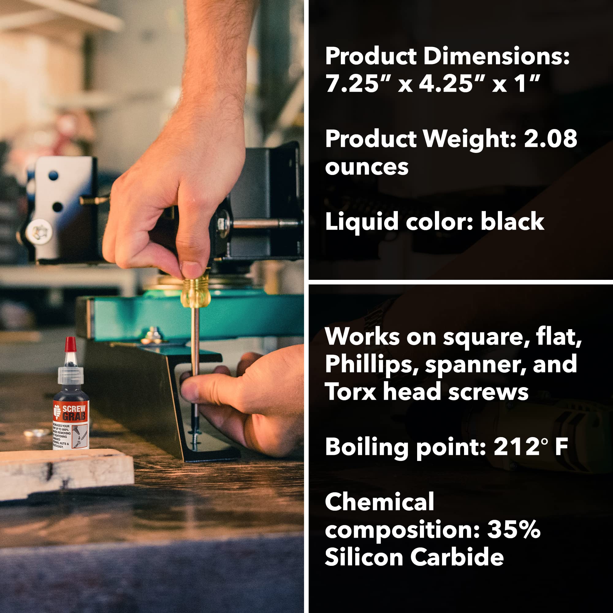 Solder-It Screw Grab (0.5 oz) | Quick-Dry Liquid Paste Stripped Screw Remover | Screw Extractor Set in a Bottle | Anti-Seize Compound Creates up to 800% Positive Grip | Home Improvement Essential