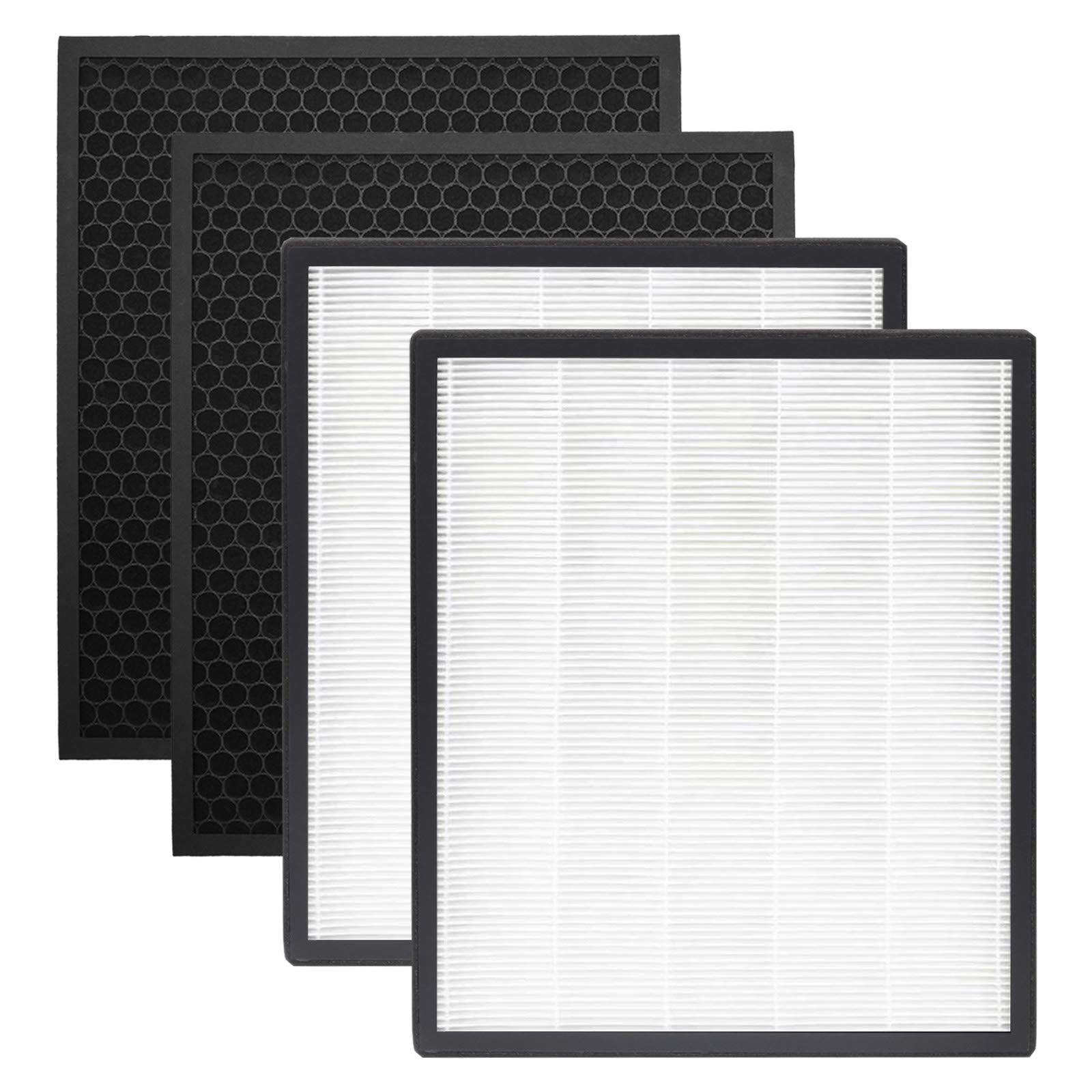 RONGJU 131 Replacement Filter Compatible with LEVOIT LV-PUR131, LV-PUR131S, LV-PUR131-RF, 2 Filters + 2 Activated Carbon Filters