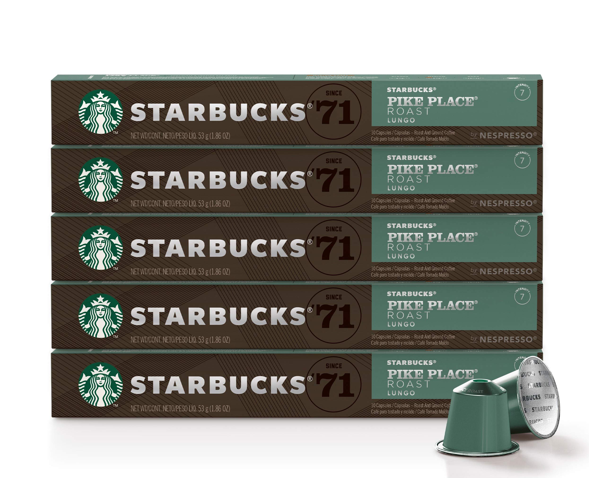 Starbucks by Nespresso Decaf Dark Roast and Medium Roast Pike Place Roast Coffee Capsules (100-count)