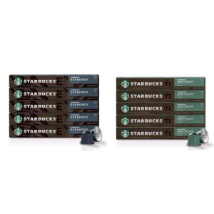 starbucks by nespresso dark roast espresso (50-count) and starbucks by nespresso medium roast pike place roast coffee (50-count) nespresso capsules