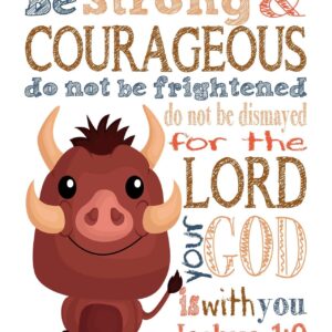 Lion King Christian Nursery Decor Set of 4 Prints - Mufasa, Pumba, Simba and Rafiki with Bible Verses